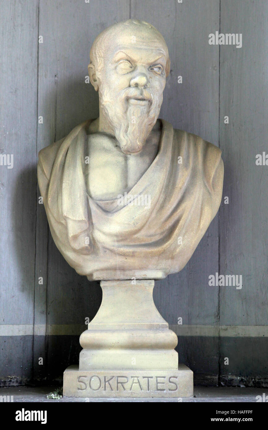 Socrates bust at the Herrenhausen Garden in Hannover, Lower Saxony ...
