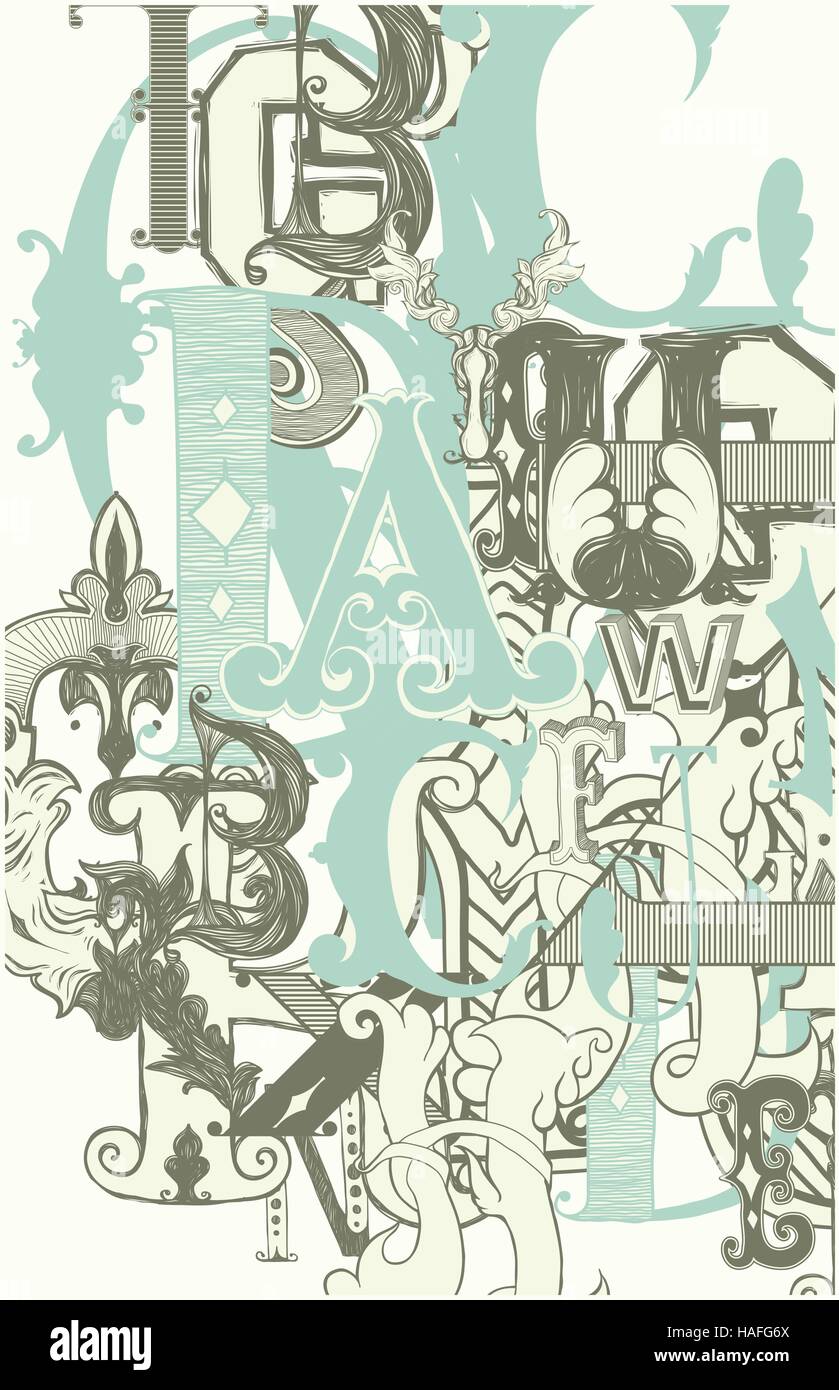 Retro alphabet letters Stock Vector Image & Art - Alamy