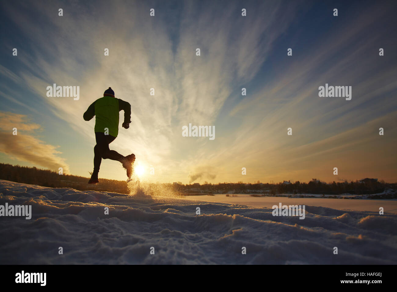 Back view young sportsman running hi-res stock photography and images ...