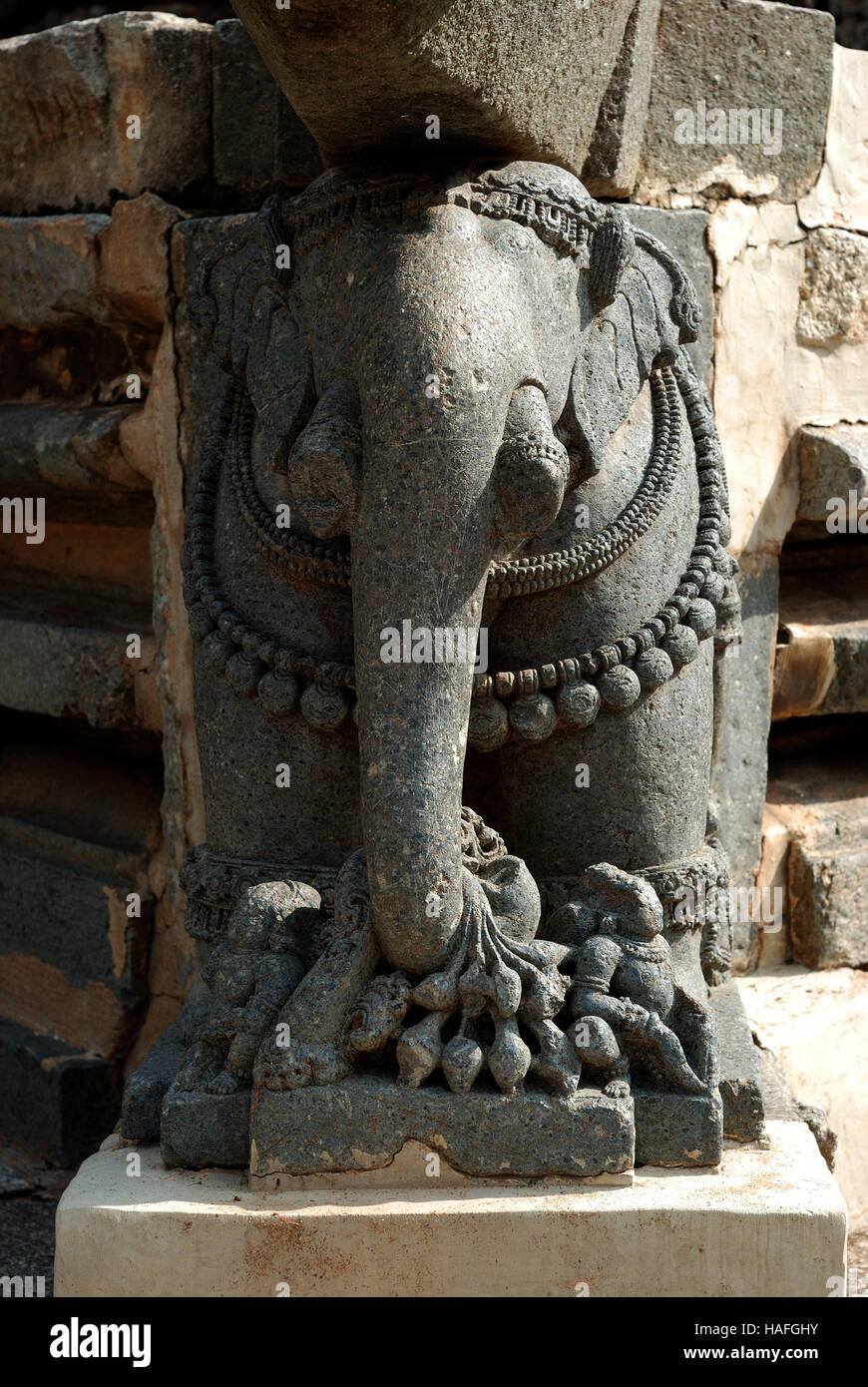 srone carving of elephant,chennakeshava temple,belur,india Stock Photo ...