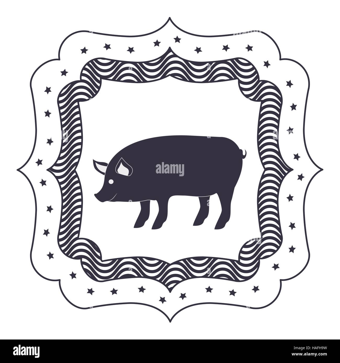 Pork icon. Bbq menu steak house food meal restaurant and barbecue theme ...