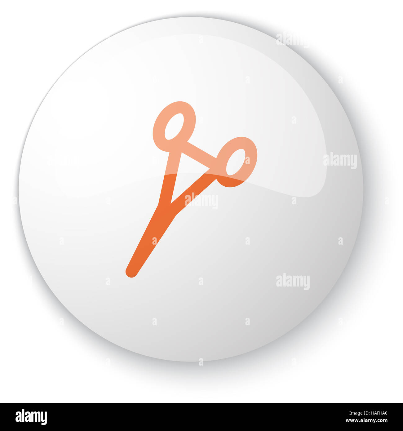 Glossy white web button with orange Surgical Clamps icon on white ...