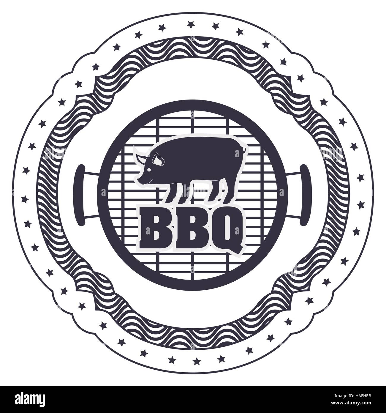 Grill and pork icon. Bbq menu steak house food meal restaurant and ...