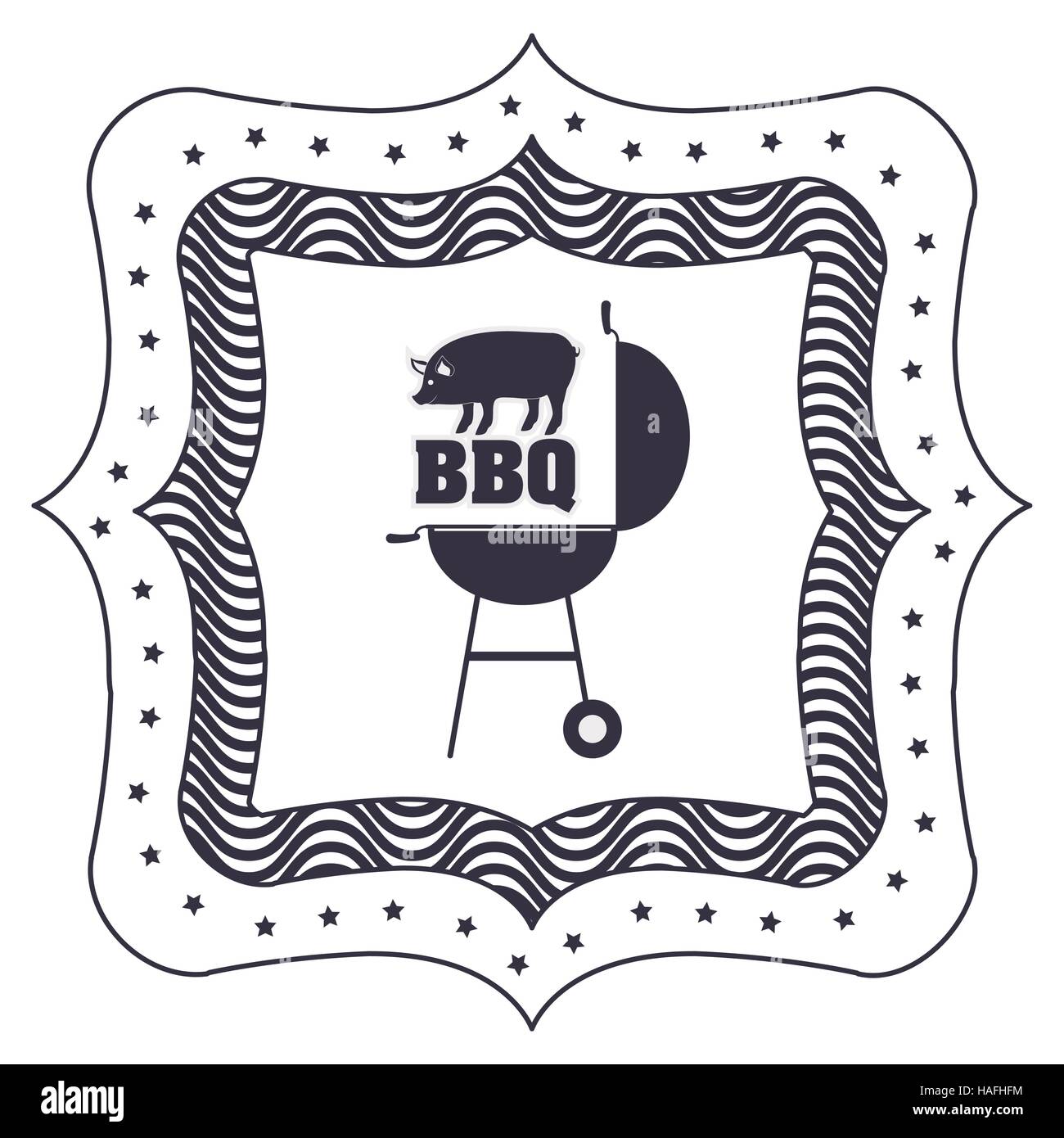 Grill and pork icon. Bbq menu steak house food meal restaurant and ...