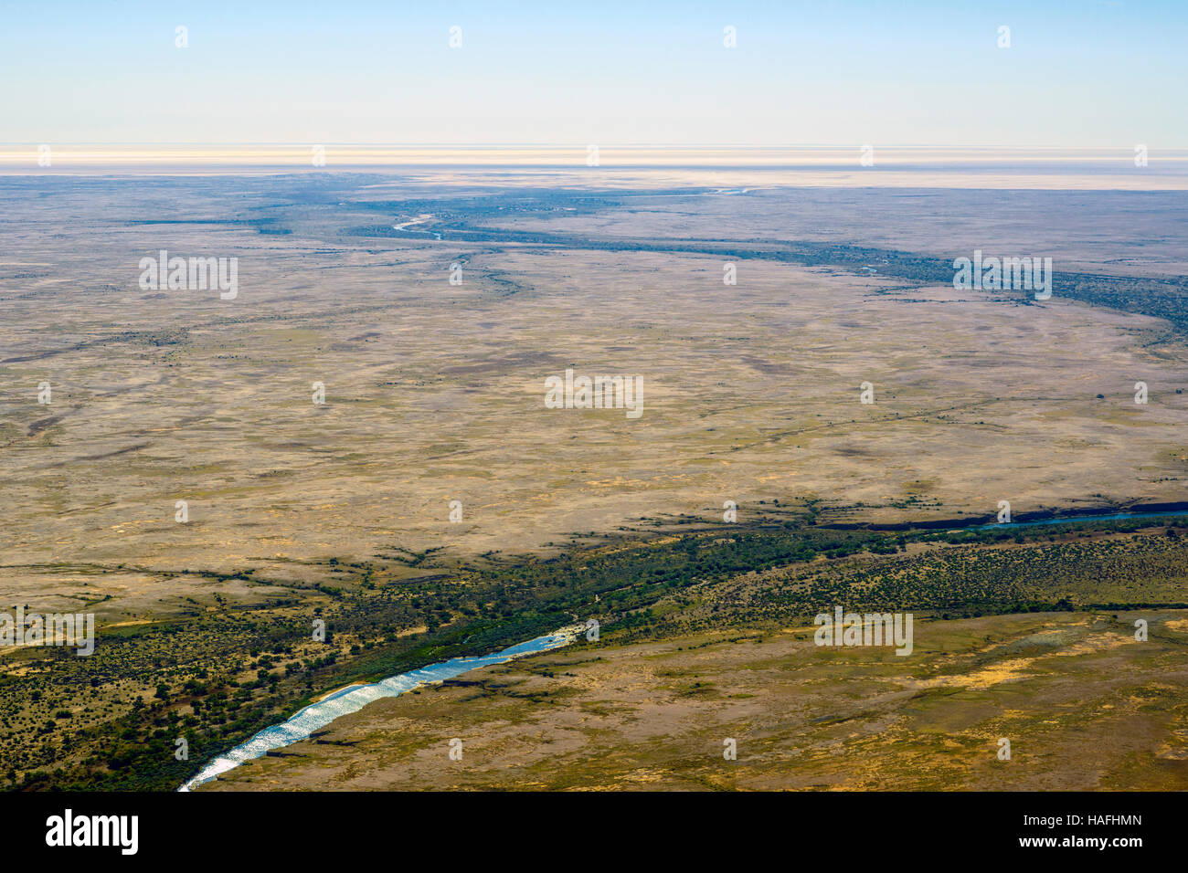 An aerial view of creeks cutting through the parched Australian Outback ...
