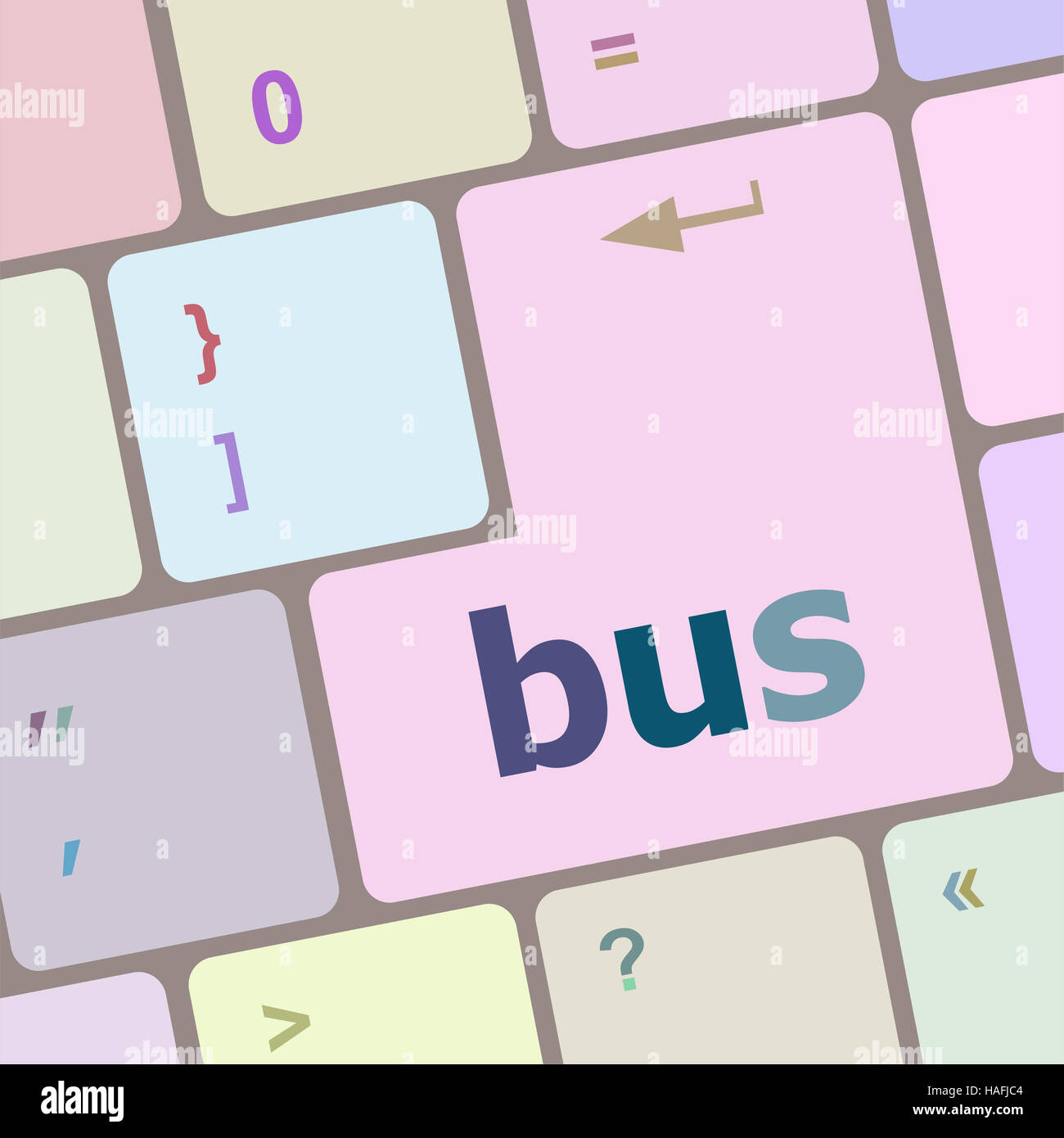 bus word icon on laptop keyboard keys Stock Photo - Alamy