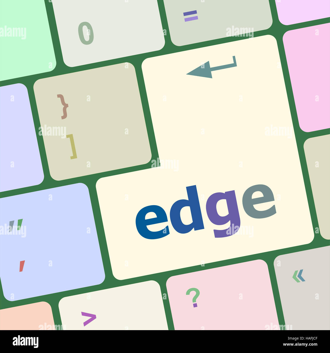 keyboard key with edge button Stock Photo - Alamy