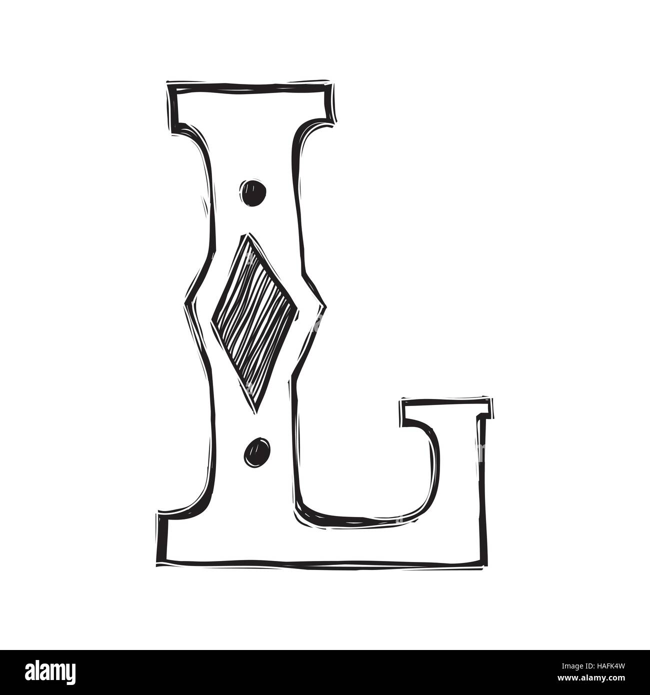The vintage style letter L Stock Vector Image & Art - Alamy