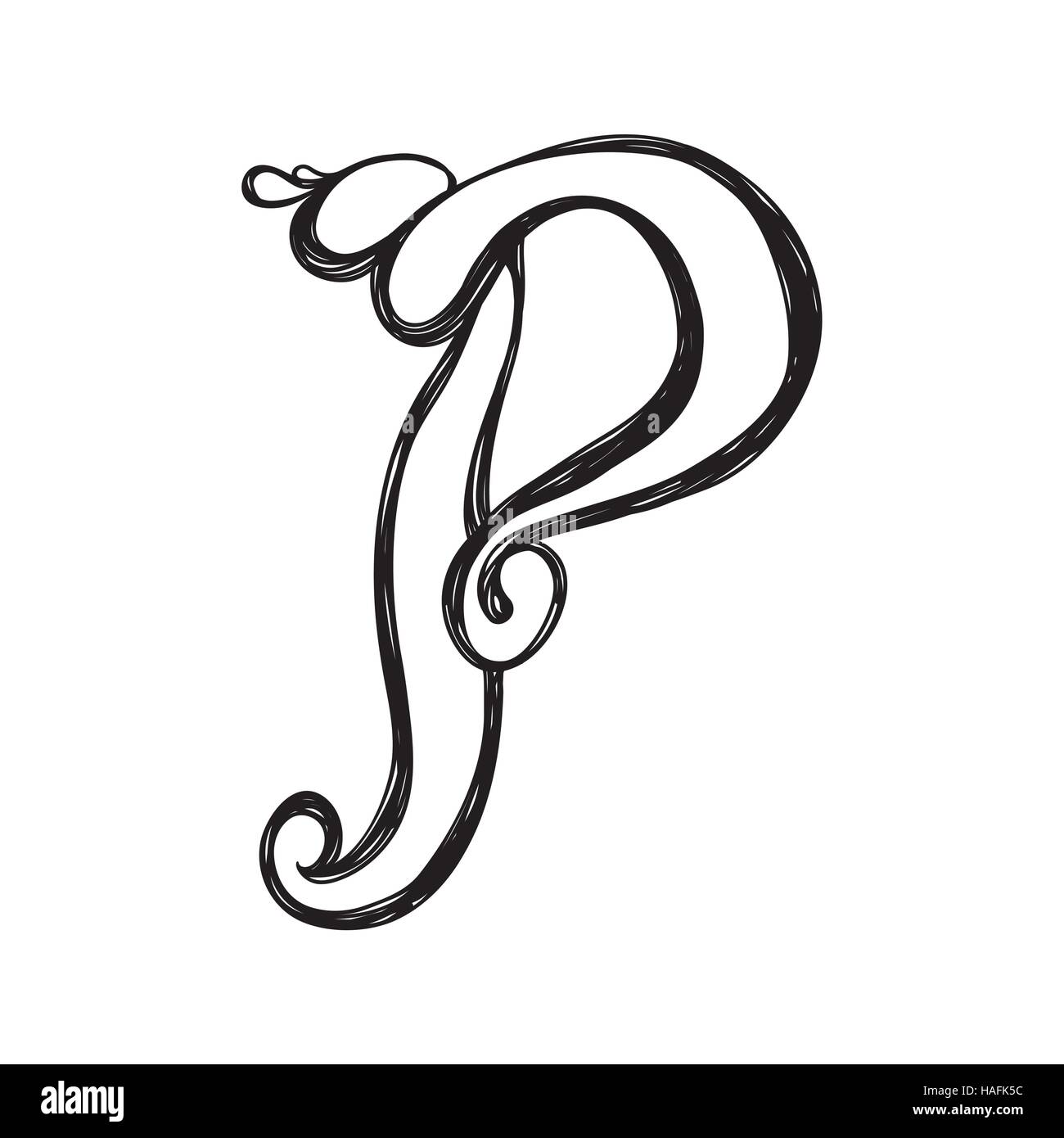 The vintage style letter P Stock Vector Image & Art - Alamy