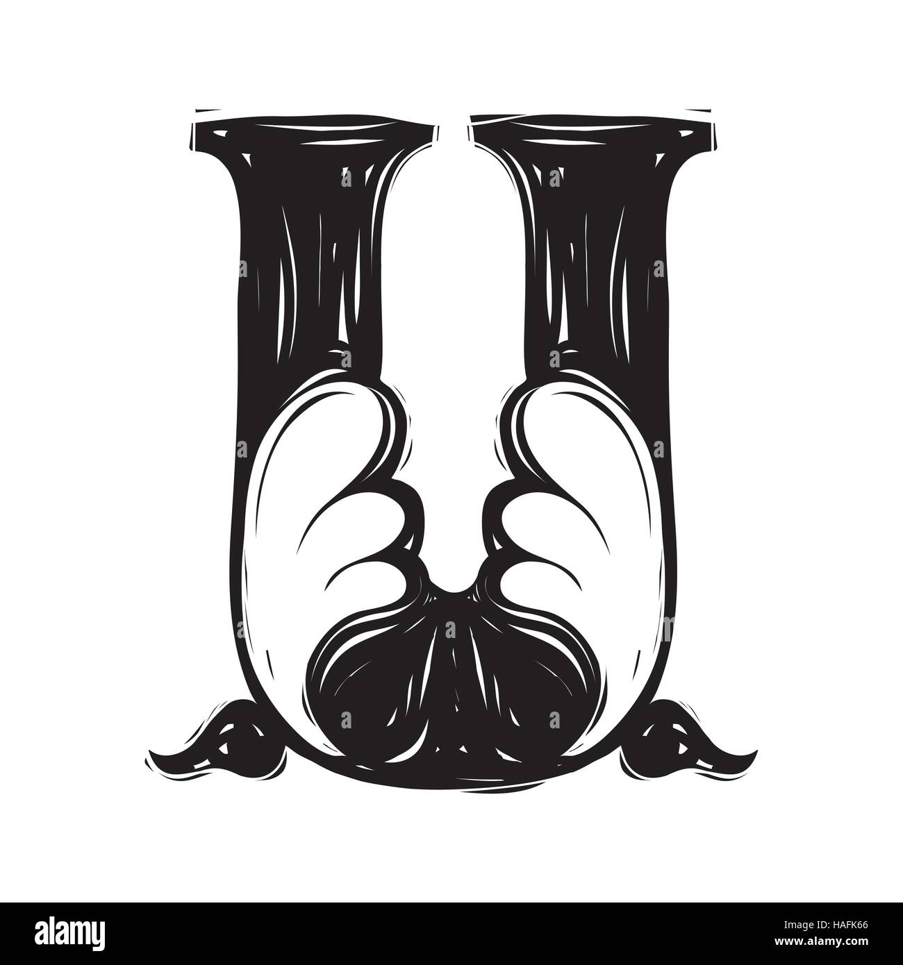 The vintage style letter U Stock Vector Image & Art - Alamy