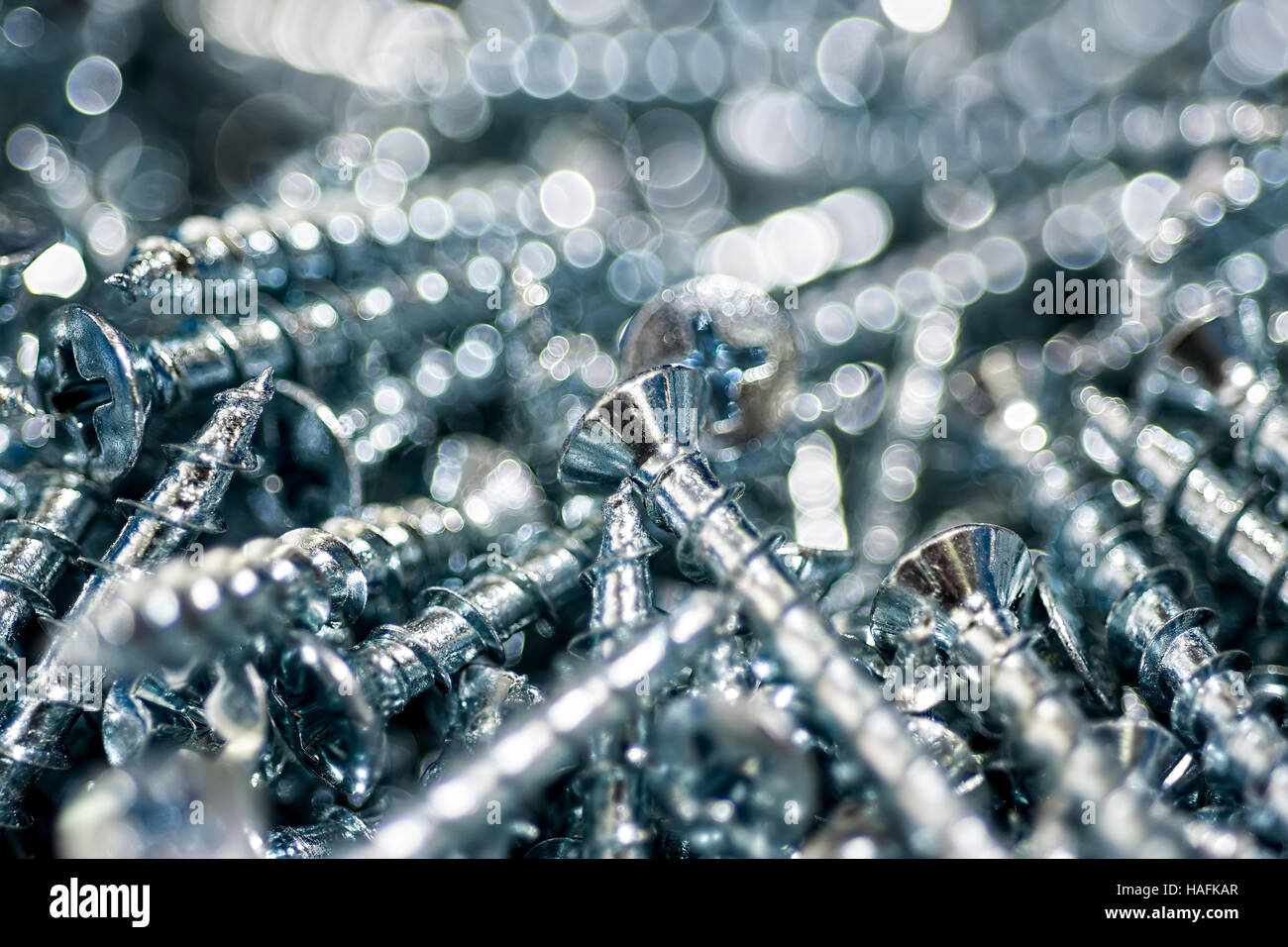 Silver Screws Macro Close Up. Background Pattern Stock Photo - Alamy