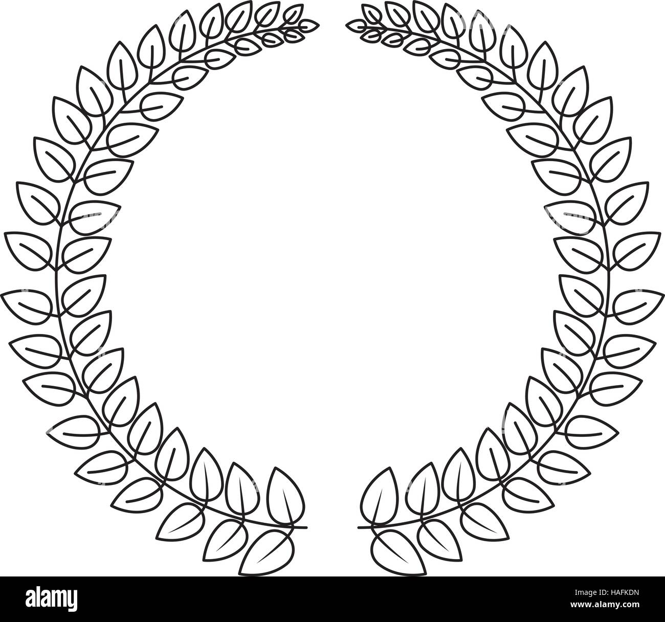 Wreath icon. Leaves rustic decoration and style theme. Isolated design ...