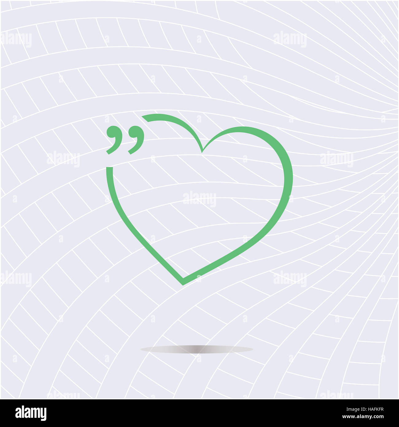 Quotation Mark Speech Bubble with love heart. Quote sign icon Stock ...