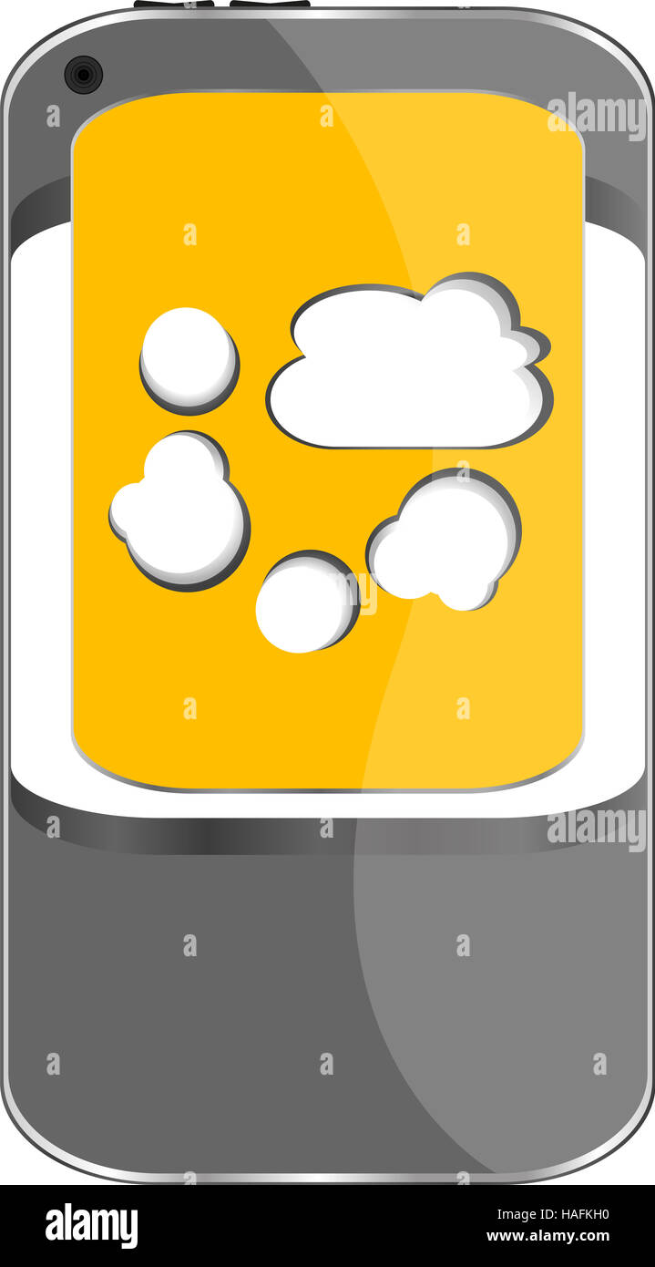 Mobile phone with a cloudy sky on the screen. 3d image Stock Photo - Alamy