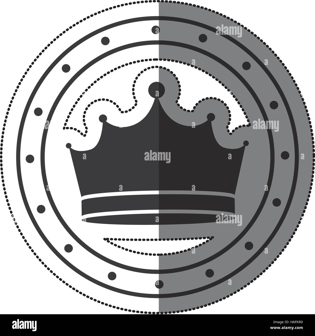 Crown and seal stamp icon. Royal king queen and luxury theme. Isolated ...