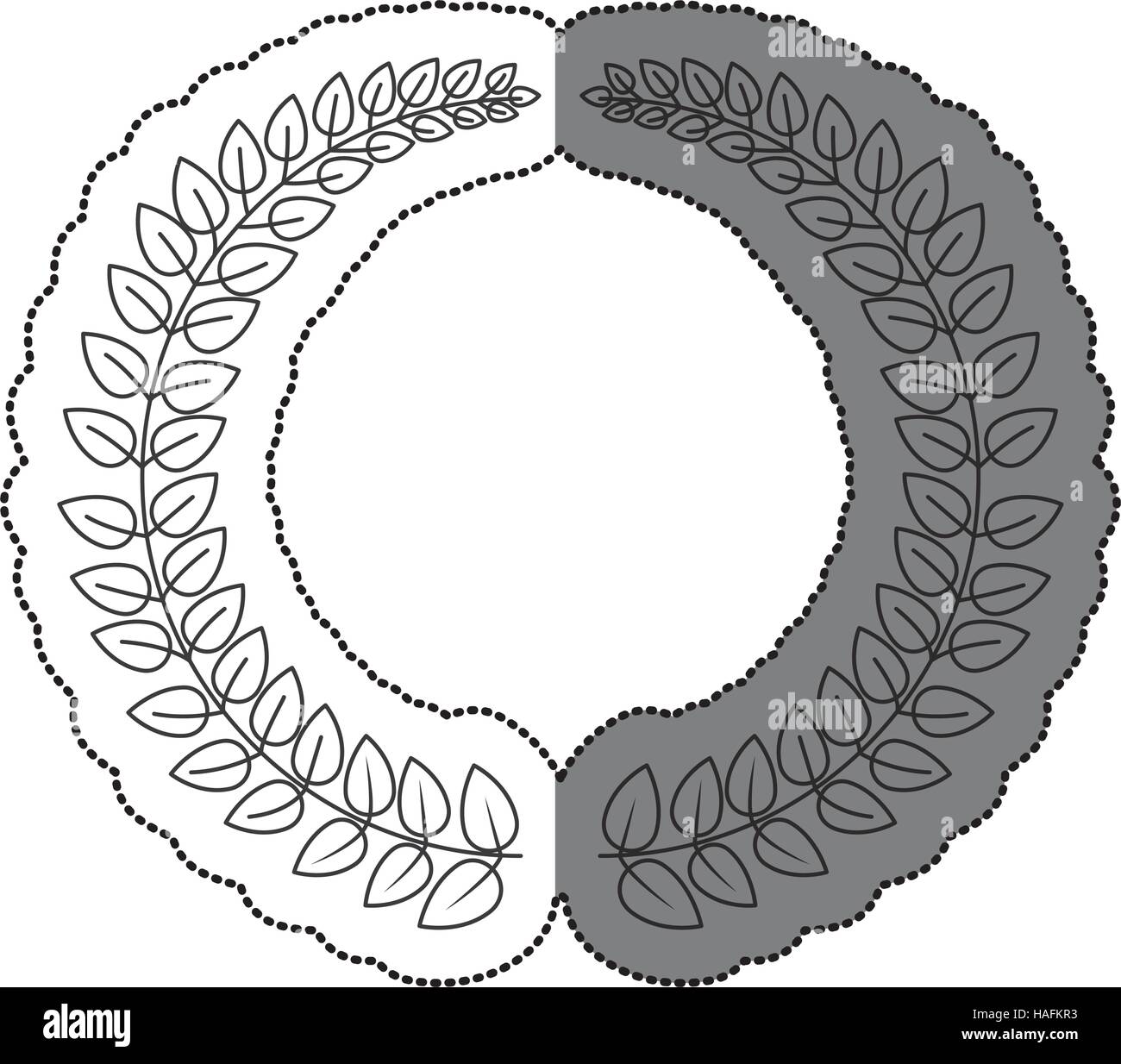 Wreath icon. Leaves rustic decoration and style theme. Isolated design ...