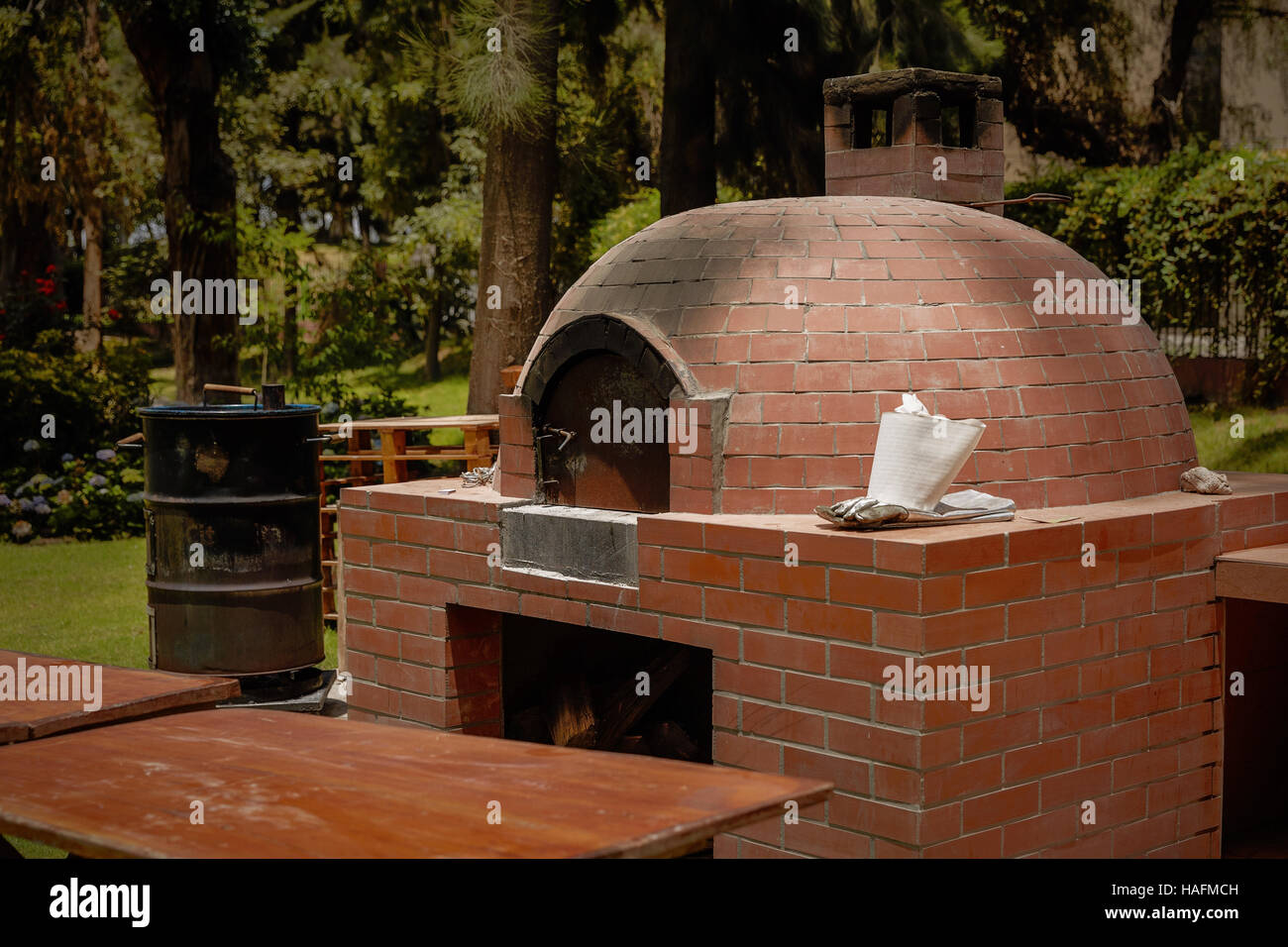 Small Rural DIY Brick Smokehouse Ready for BBQ Stock Photo - Alamy