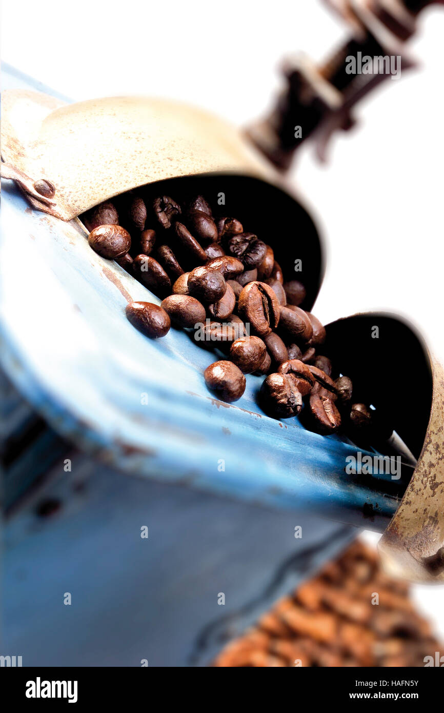 Coffee mill with coffee beans Stock Photo - Alamy