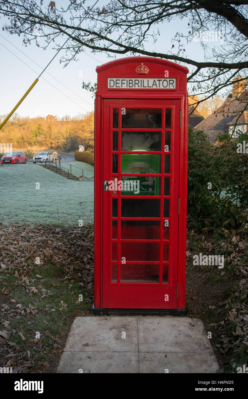 Red telephone box converted to medical defibrillator station in Seale ...