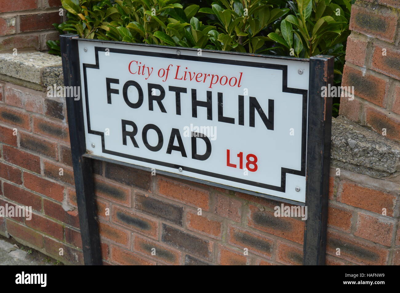 Forthlin Road sign , Paul McCartney's childhood home Stock Photo - Alamy
