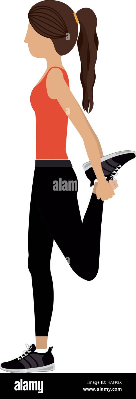 Girl doing exercise icon. Fitness gym sport and bodybuilding theme ...