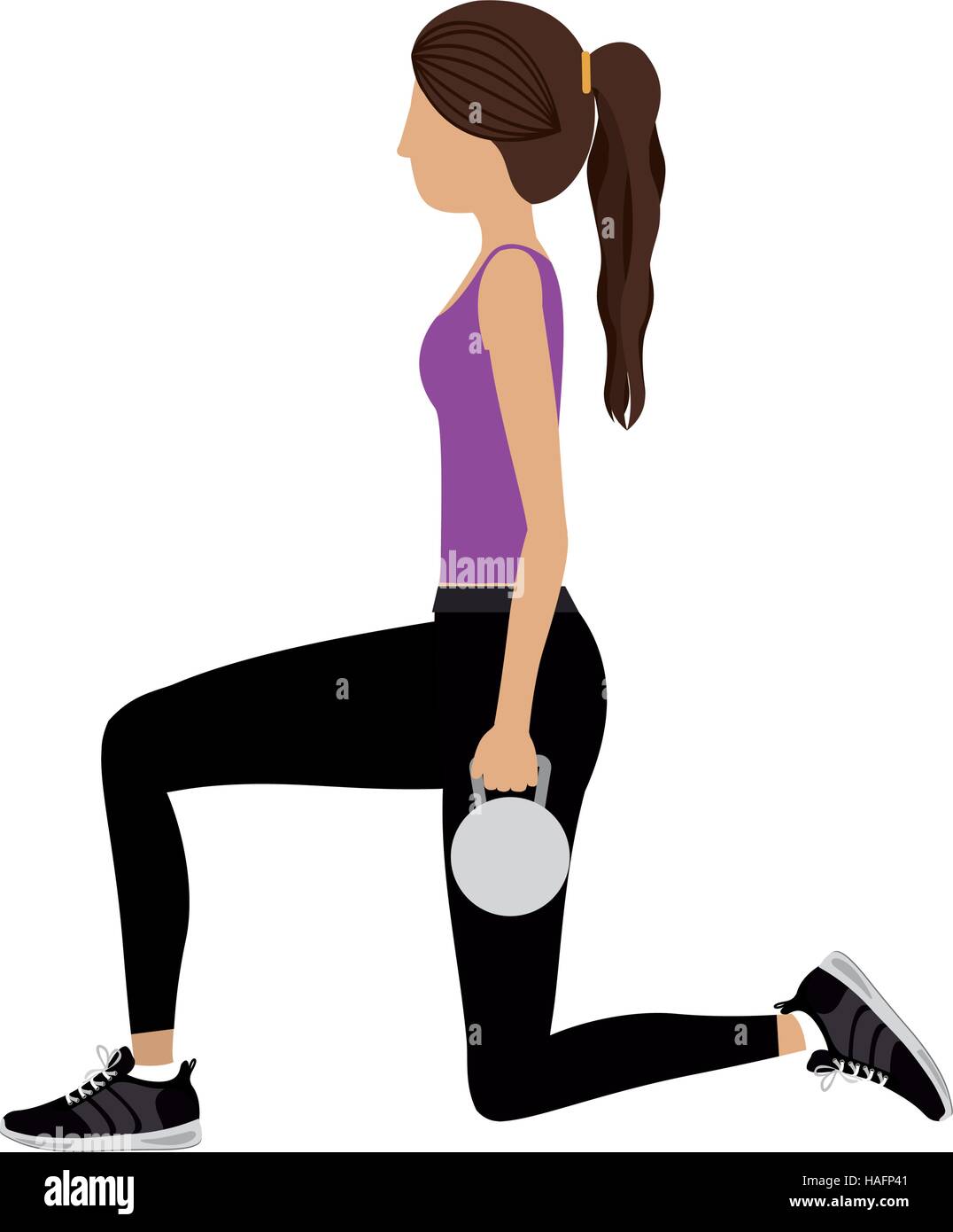 Girl doing exercise icon. Fitness gym sport and bodybuilding theme ...