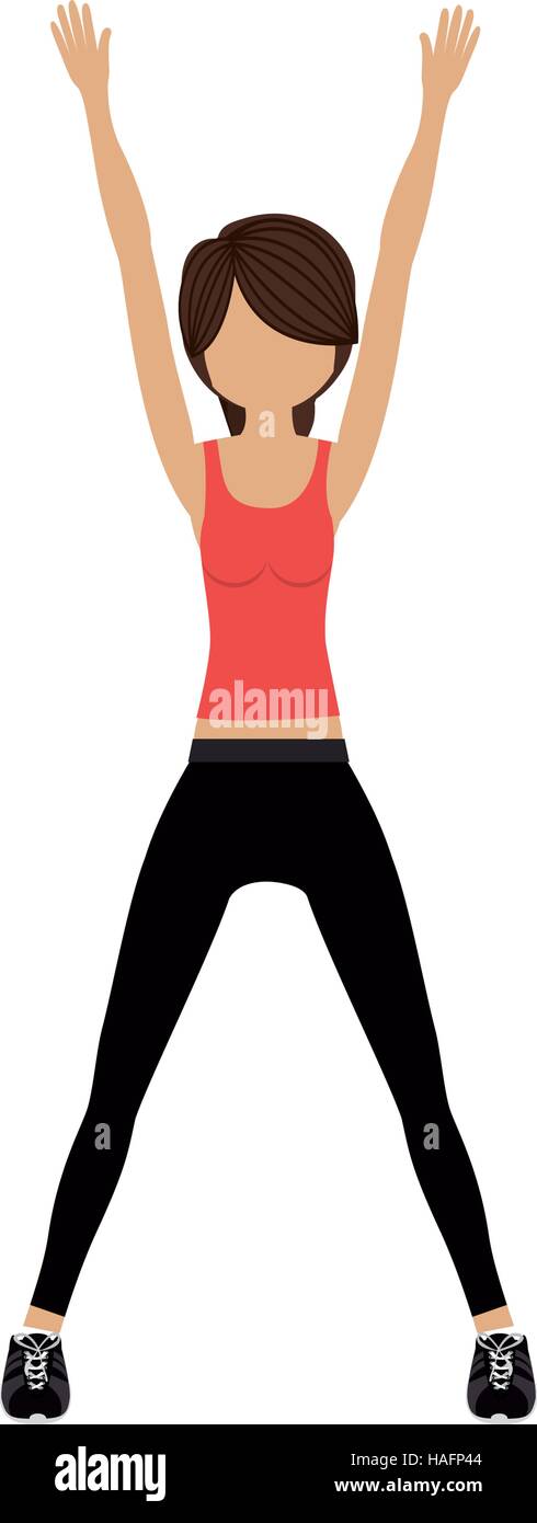 Girl doing exercise icon. Fitness gym sport and bodybuilding theme ...