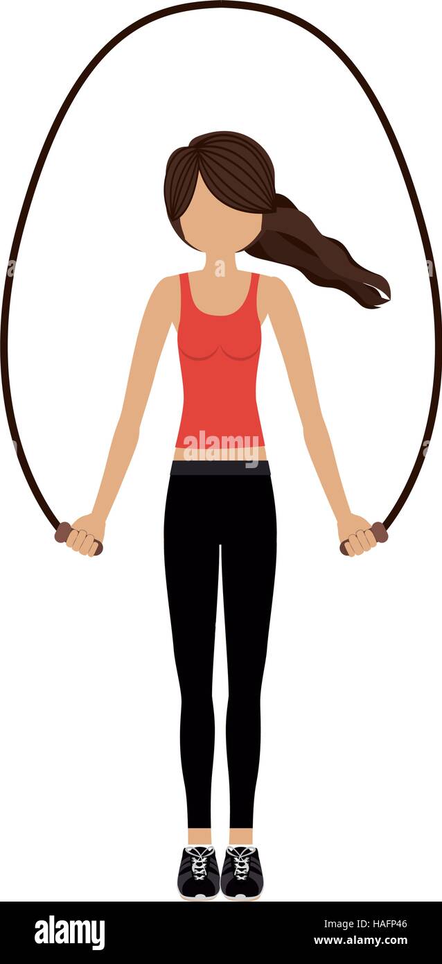 Girl doing exercise icon. Fitness gym sport and bodybuilding theme ...