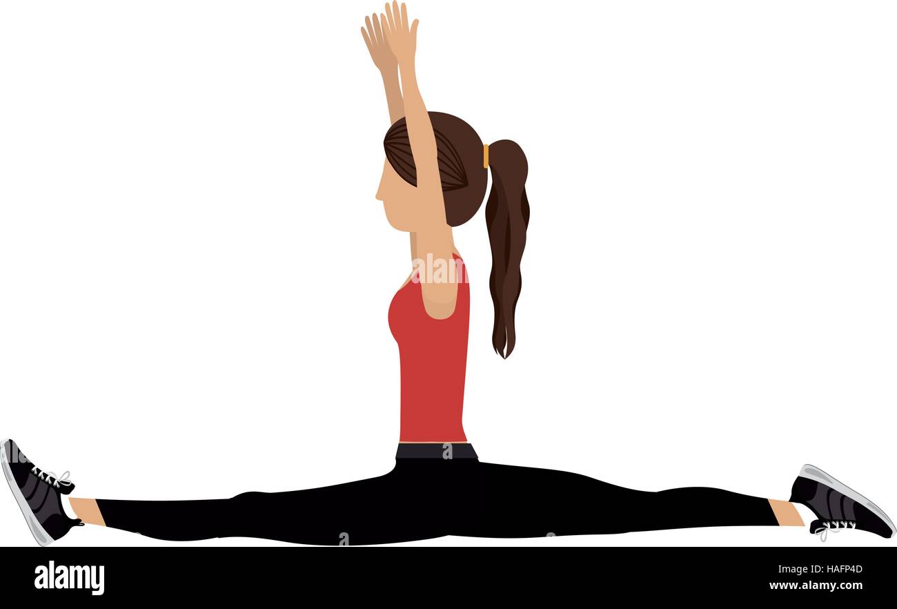 Girl doing exercise icon. Fitness gym sport and bodybuilding theme ...
