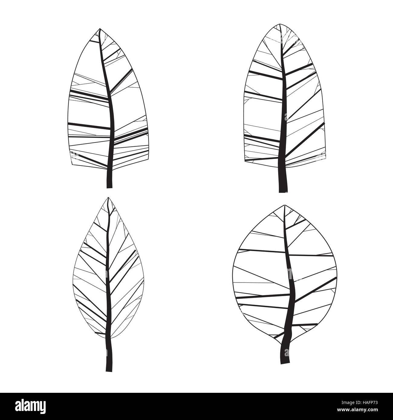 Set of abstract vector stylized illustration of spring trees Stock ...