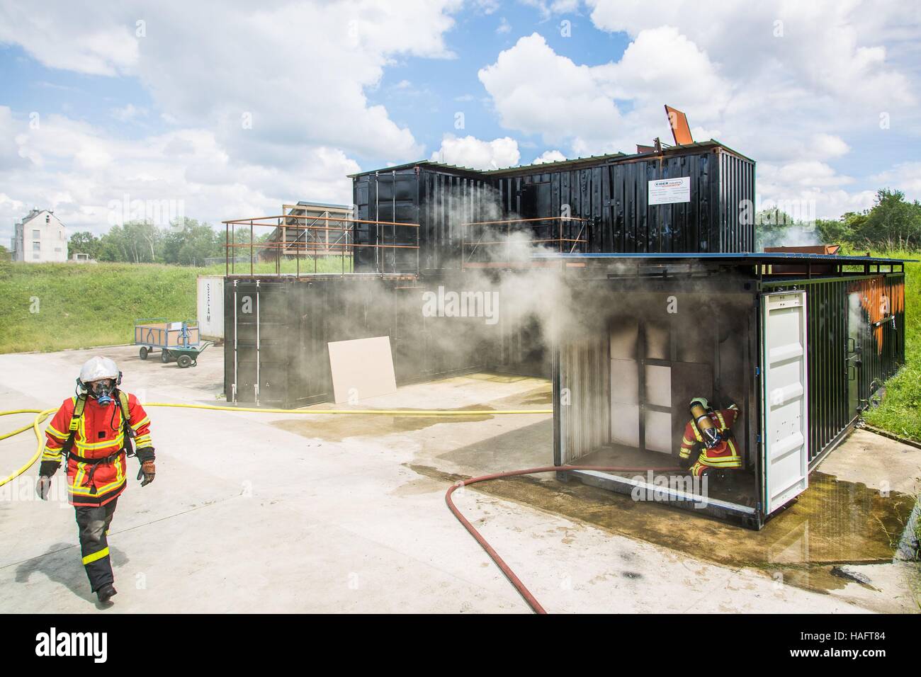 FIRE CHAMBER ILLUSTRATION, FIRE DEPARTMENT TRAINING CENTER Stock Photo ...
