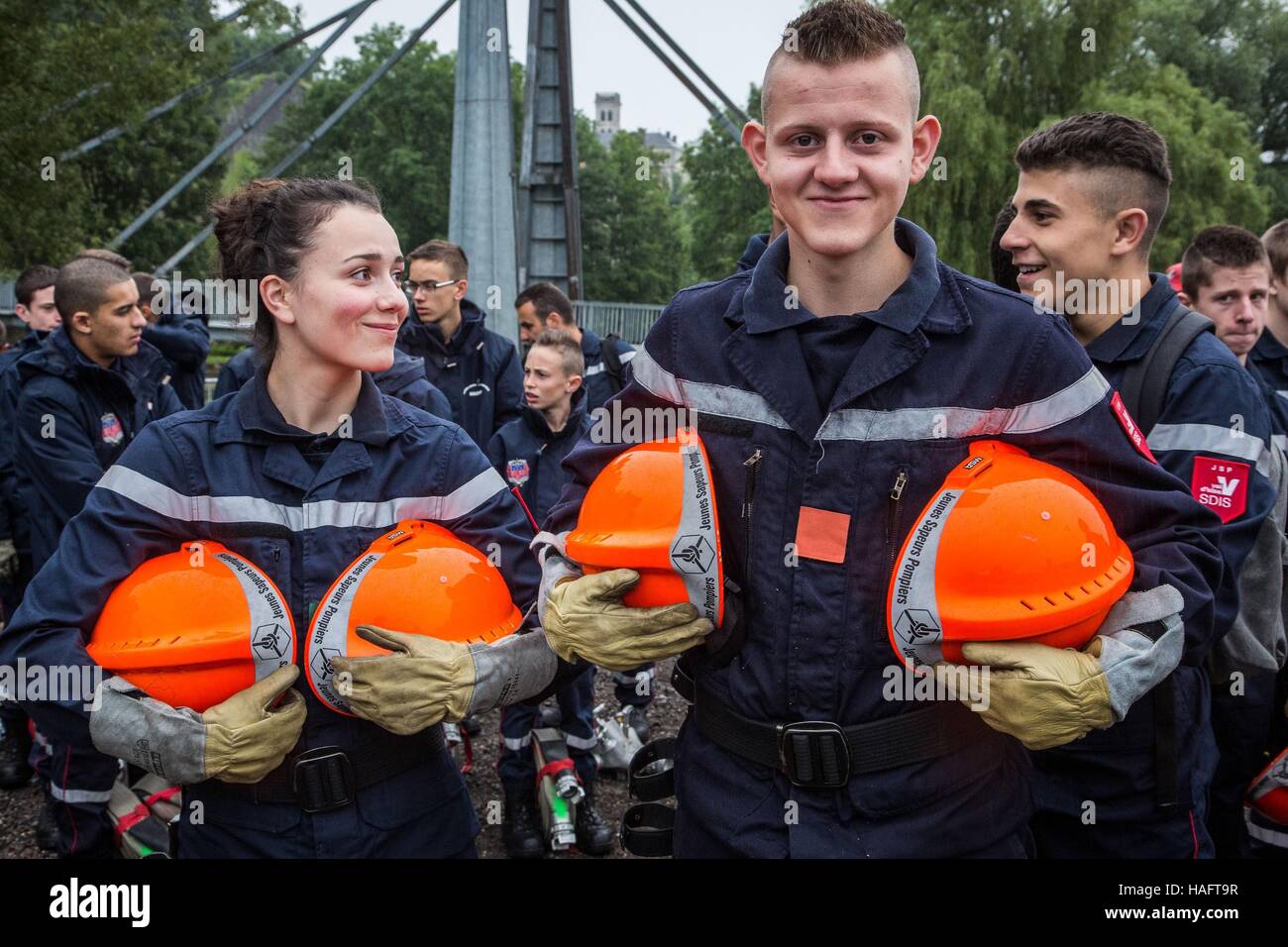 YOUNG FIREFIGHTERS' RALLY Stock Photo - Alamy