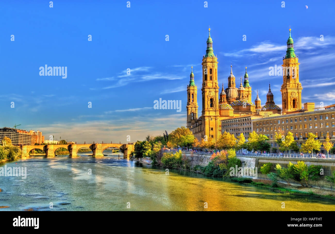 Basilica of Our Lady of the Pillar in Zaragoza, Spain Stock Photo - Alamy