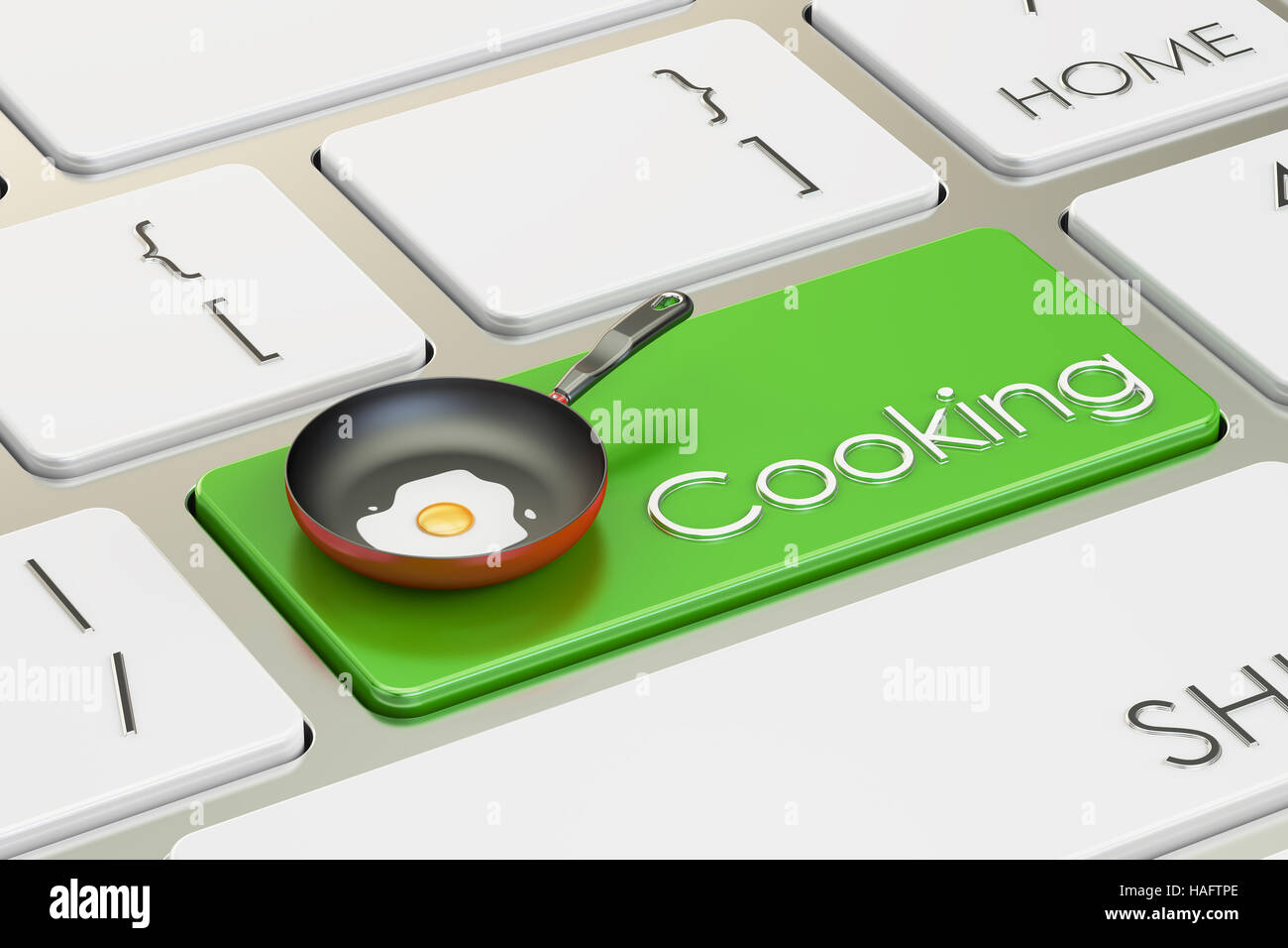 Cooking green button on keyboard, 3D rendering Stock Photo - Alamy