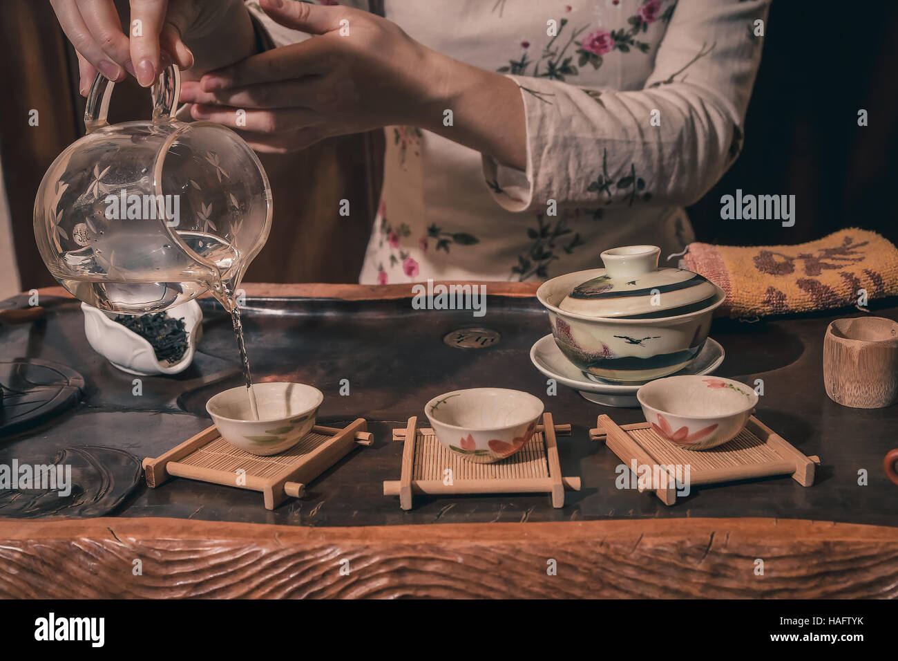 tea ceremony is performed by master Stock Photo - Alamy