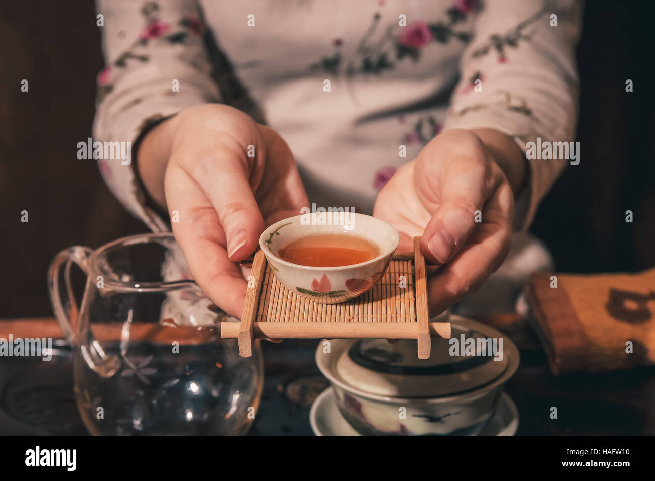 tea ceremony is performed by master Stock Photo - Alamy