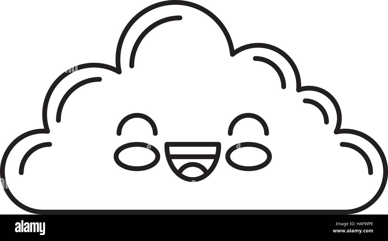 cute cloud kawaii face vector illustration design Stock Vector Image ...