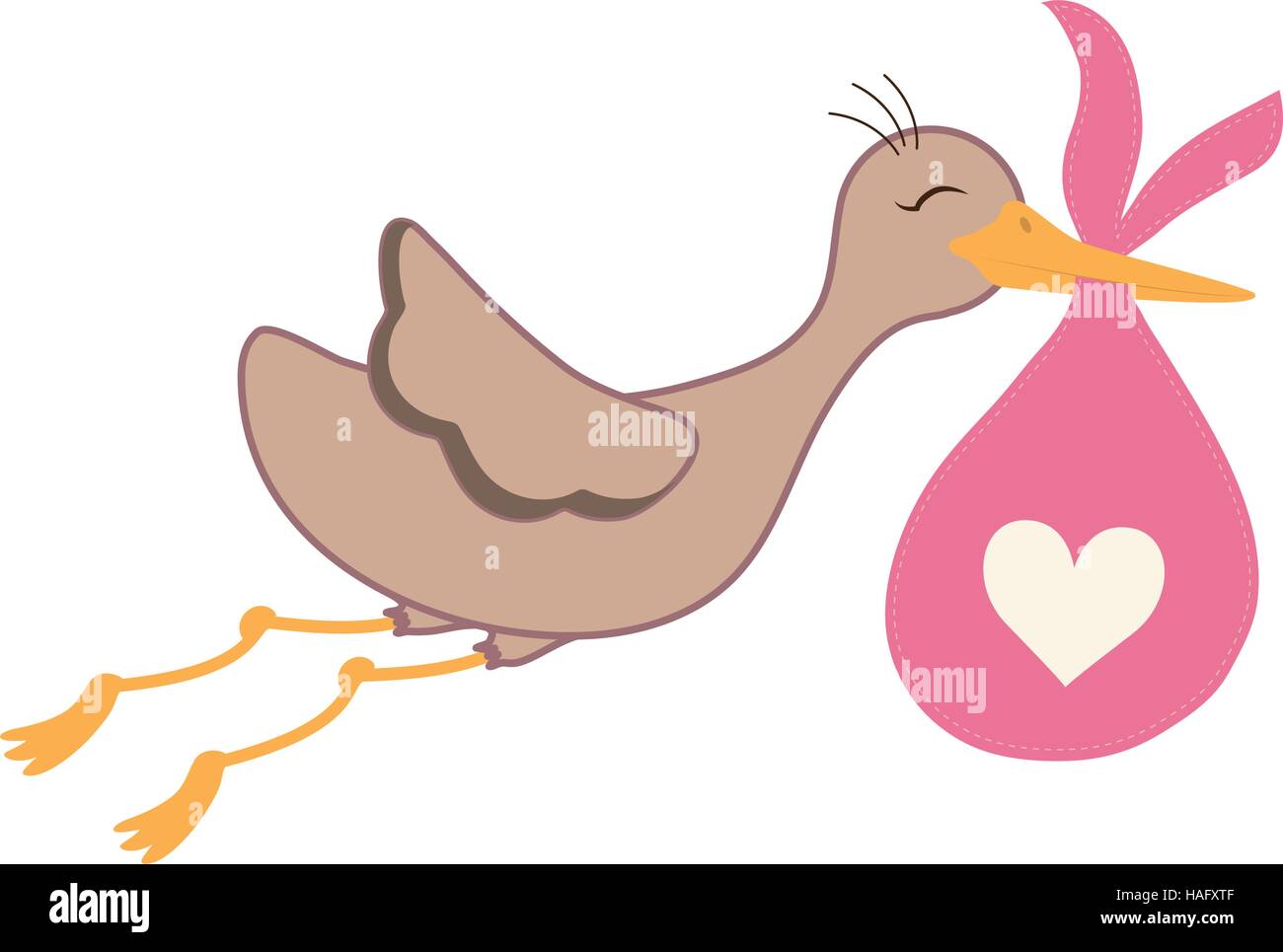 Newborn baby stork cartoon Stock Vector Image & Art - Alamy