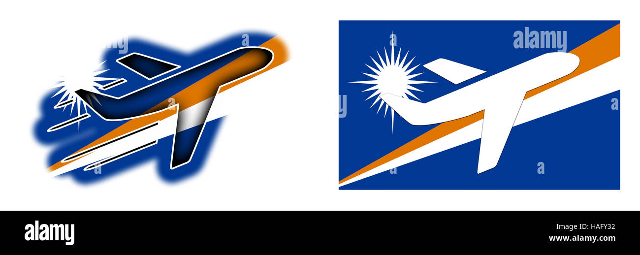 Nation flag - Airplane isolated on white - Marshall Islands Stock Photo ...