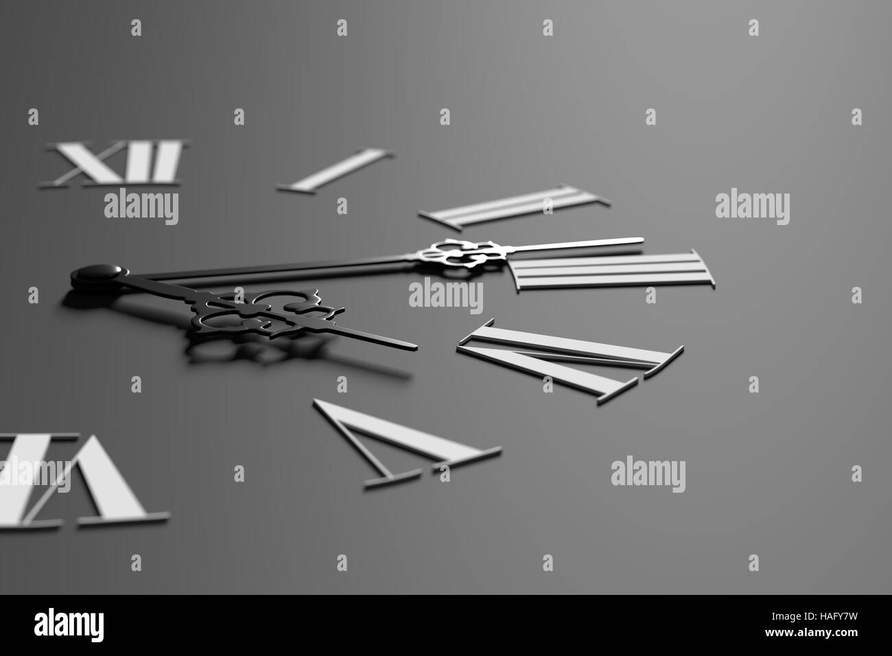 3d rendering of a face of clock on dark gray colored background Stock ...