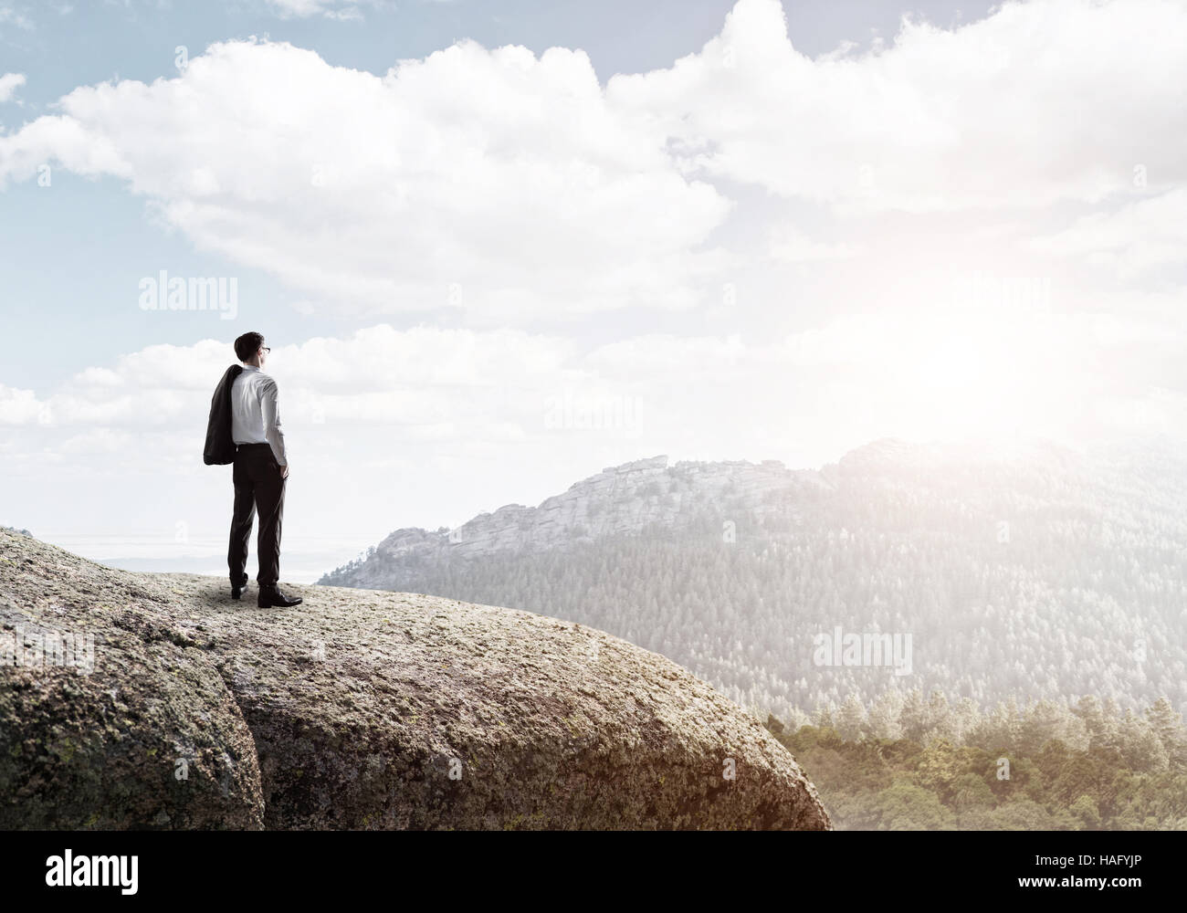 Achieving top of success Stock Photo - Alamy