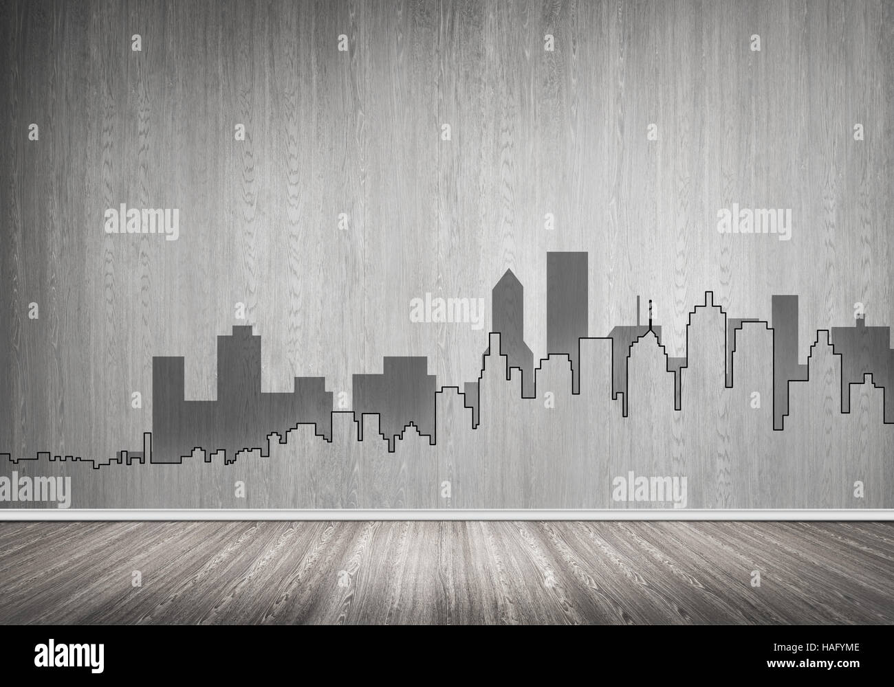 City design on wall Stock Photo - Alamy