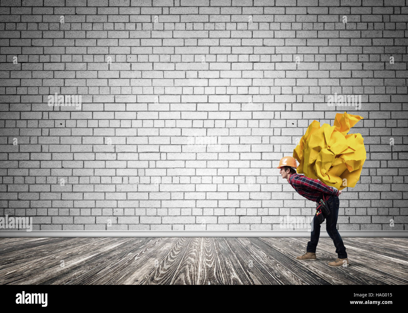 Engineer man carry load Stock Photo - Alamy