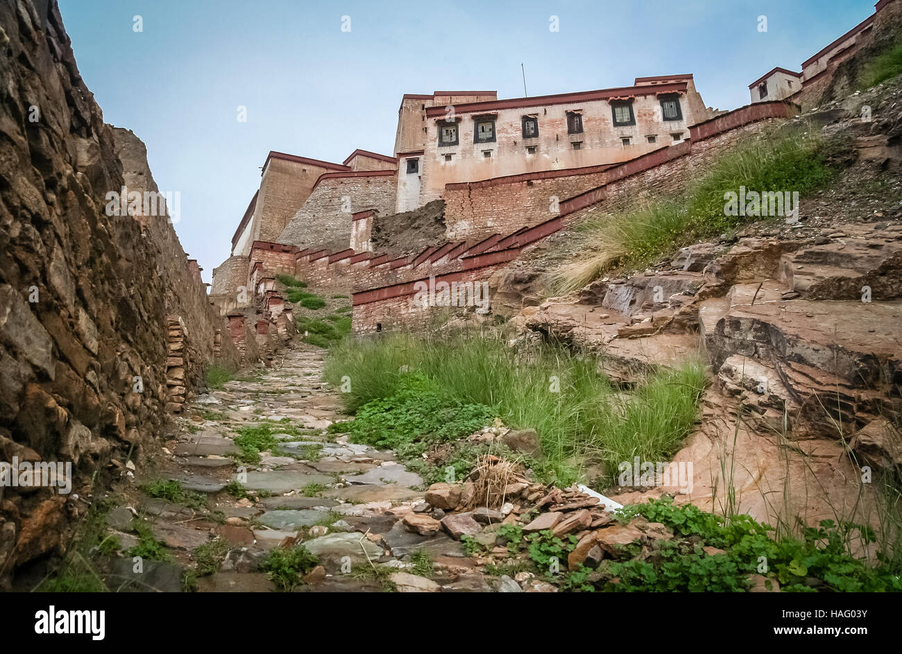 Tibetan Fort in Gyangze in central Tibet Stock Photo - Alamy