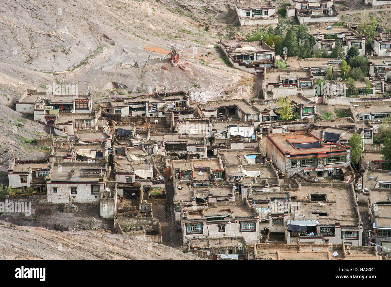 Traditional tibetan homes in the Gyantse town in the Tibet Autonomous ...