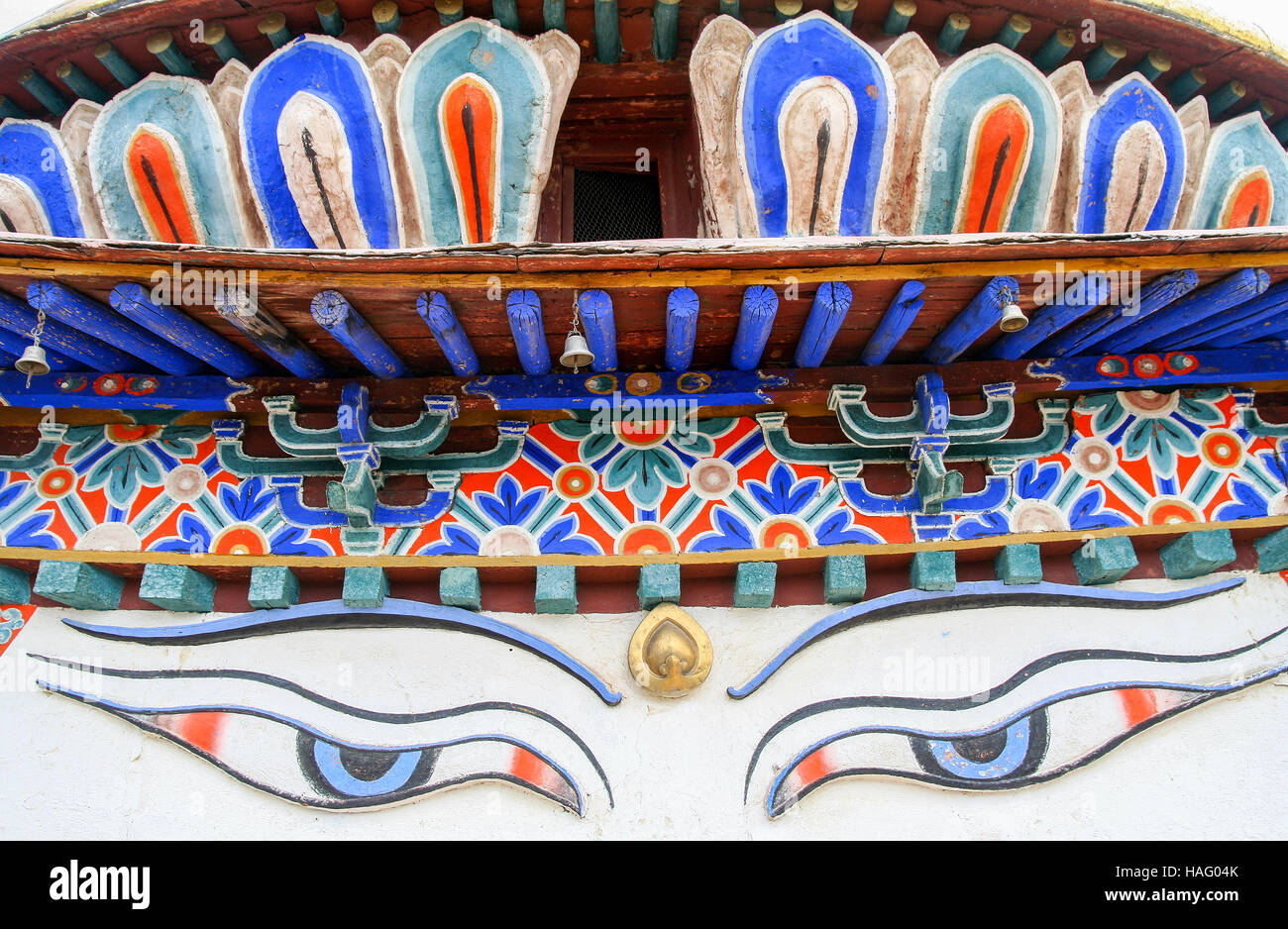 Eyes and head detail of the tibetan stupa, Tibet Stock Photo - Alamy