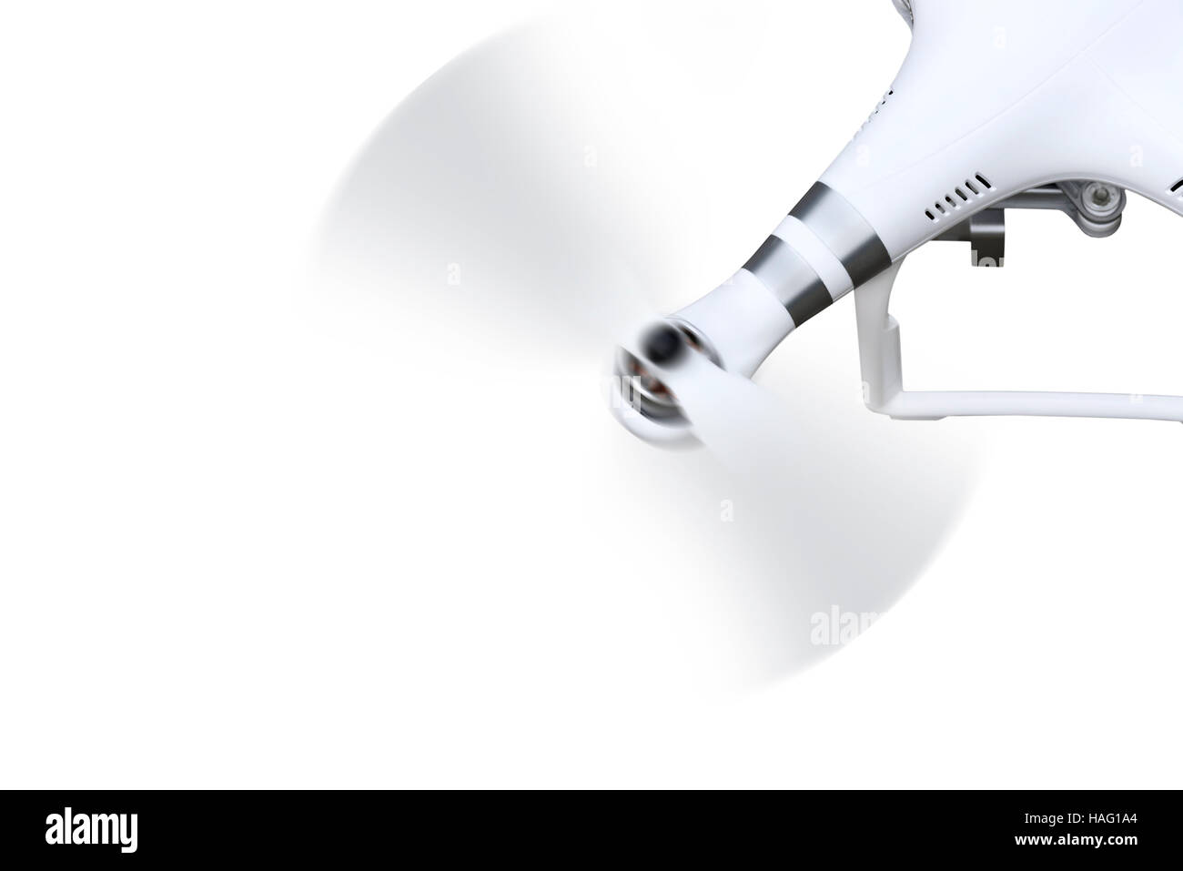 Image of drone flying isolated over white background Stock Photo - Alamy