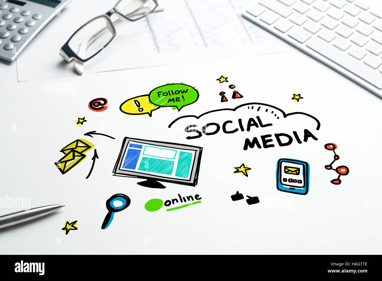 Network media background Stock Photo - Alamy