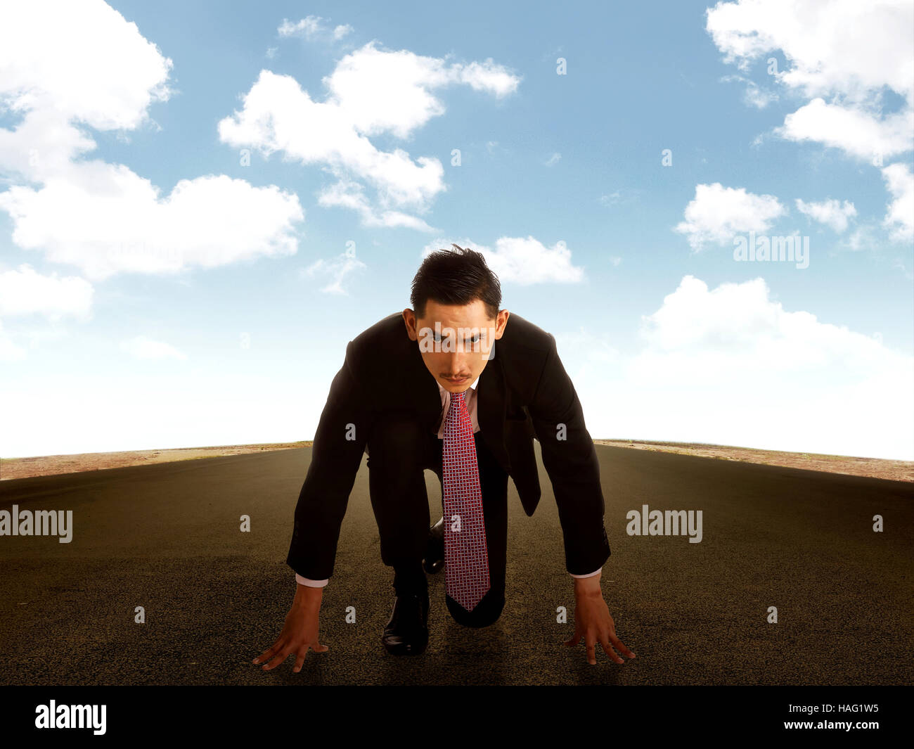 Young business man running on the street. Business career conceptual ...