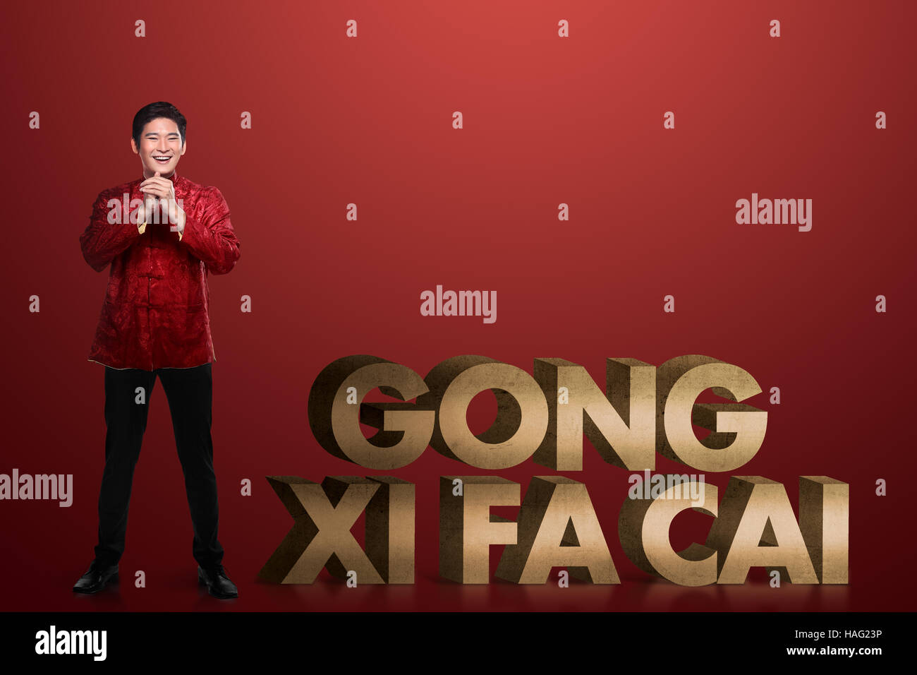Chinese man smiling. Happy chinese new year concept Stock Photo - Alamy
